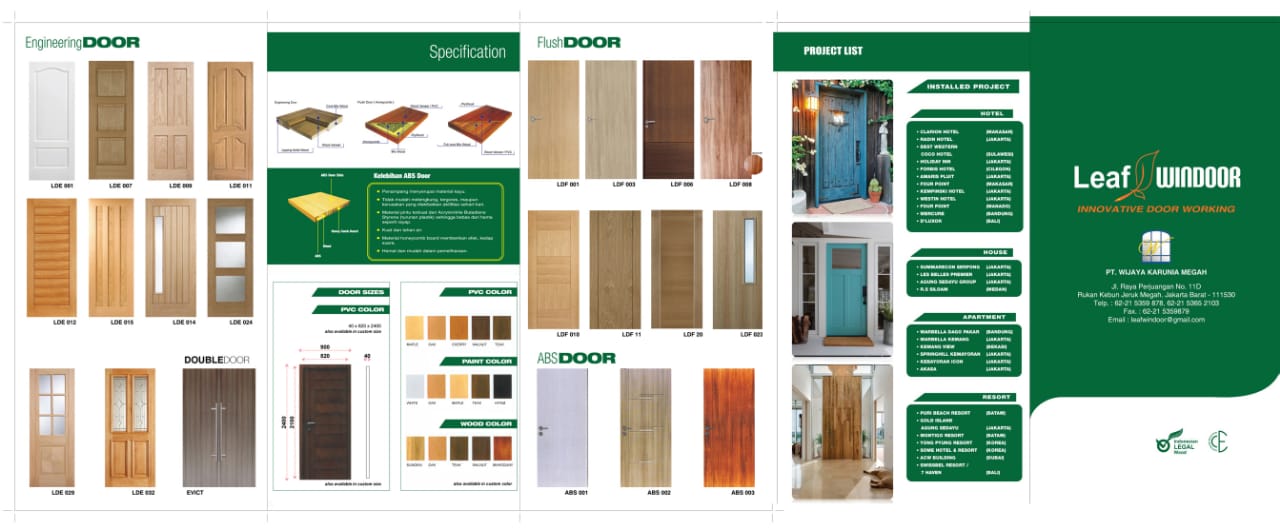 Pintu kayu Flushdoor & Engineering door - Wijaya Karunia Megah
